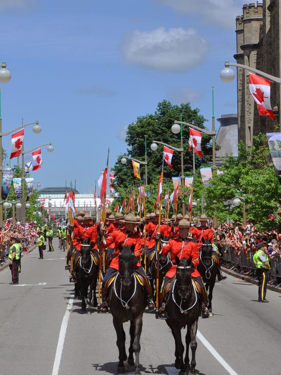 RCMP Riding in Canada Day, Ottawa Editorial Stock Image - Image of ...