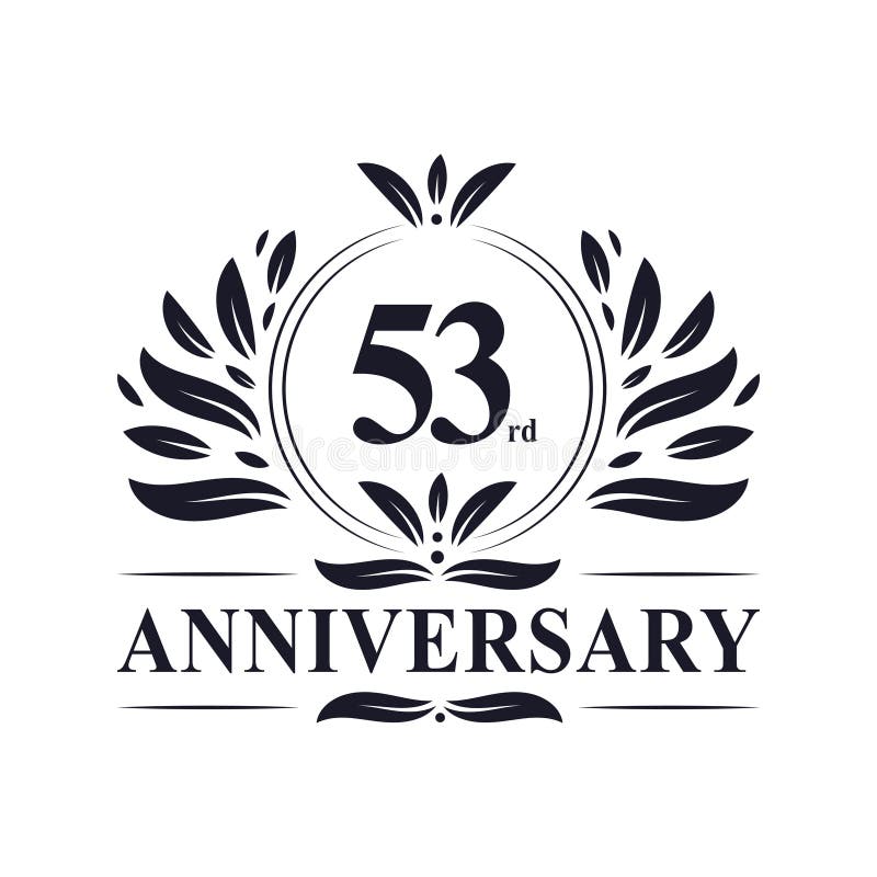 53rd Anniversary Design, Luxurious Golden Color 53 Years Anniversary ...