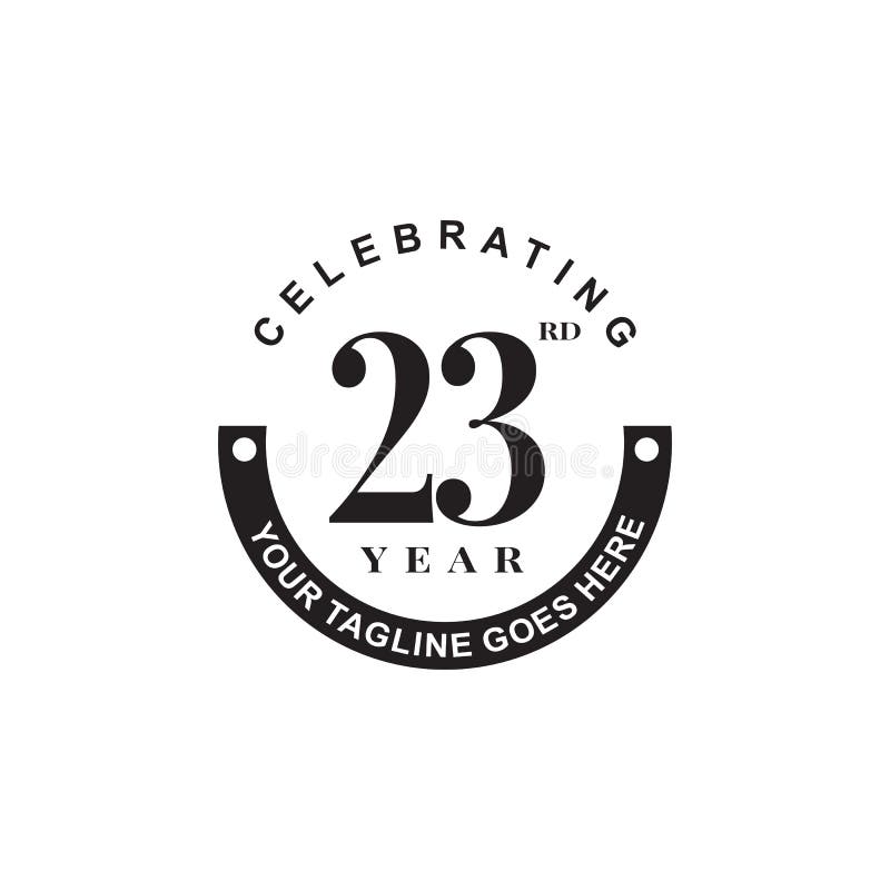 23rd Anniversary Logo Design Template Stock Vector - Illustration of ...