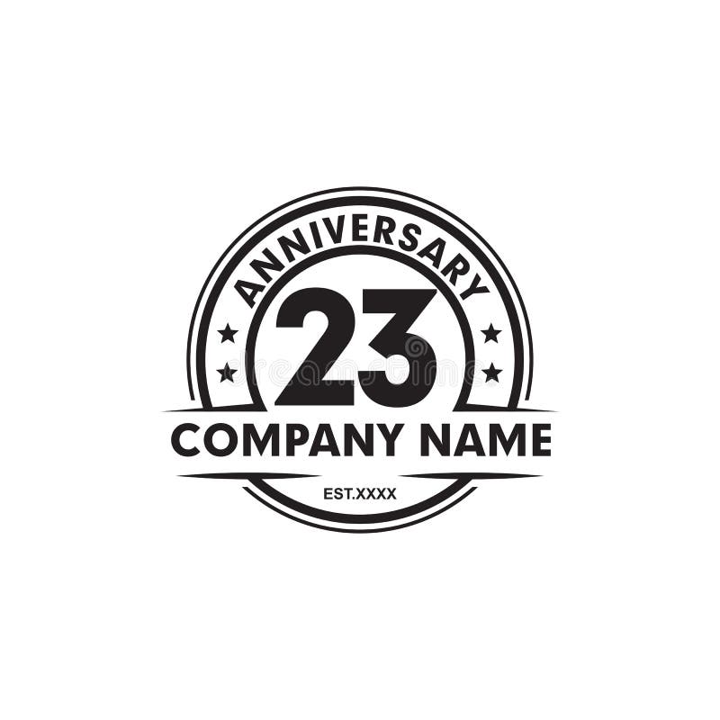 23rd Anniversary Logo Design Template Stock Vector - Illustration of ...