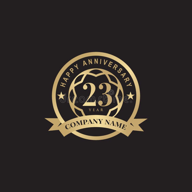23rd Anniversary Logo Design Template Stock Vector - Illustration of ...