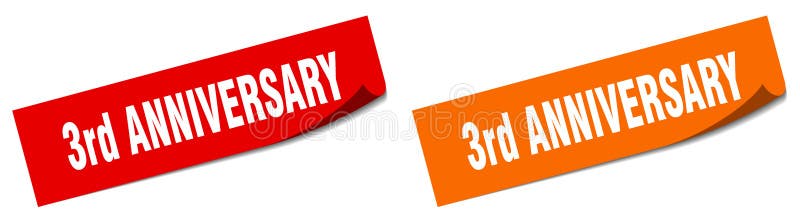 3rd Anniversary Sticker. 3rd Anniversary Sign Set Stock Vector ...