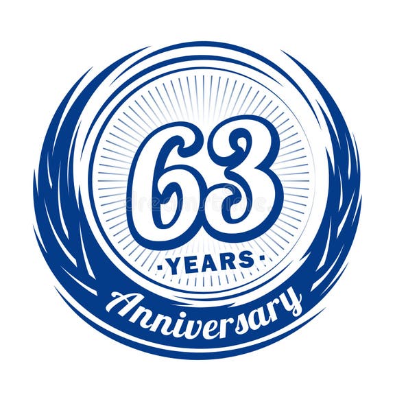 63 Years Anniversary. Elegant Anniversary Design. 63rd Logo. Stock ...