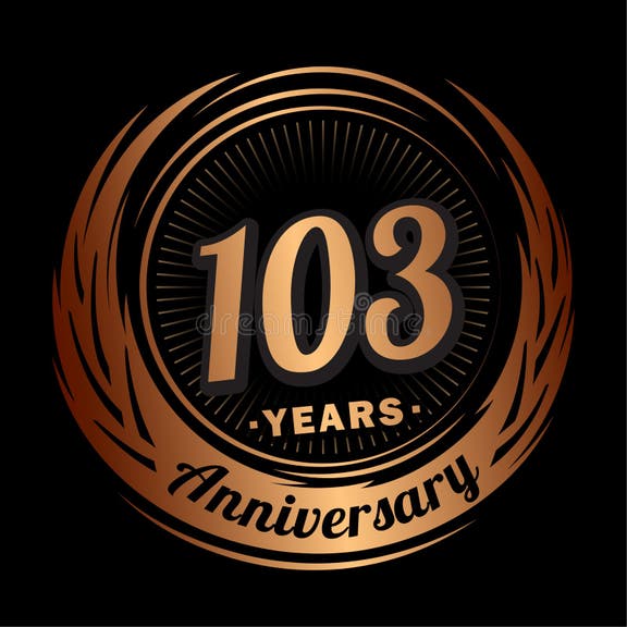 103 Years Anniversary. Elegant Anniversary Design. 103rd Logo. Stock ...
