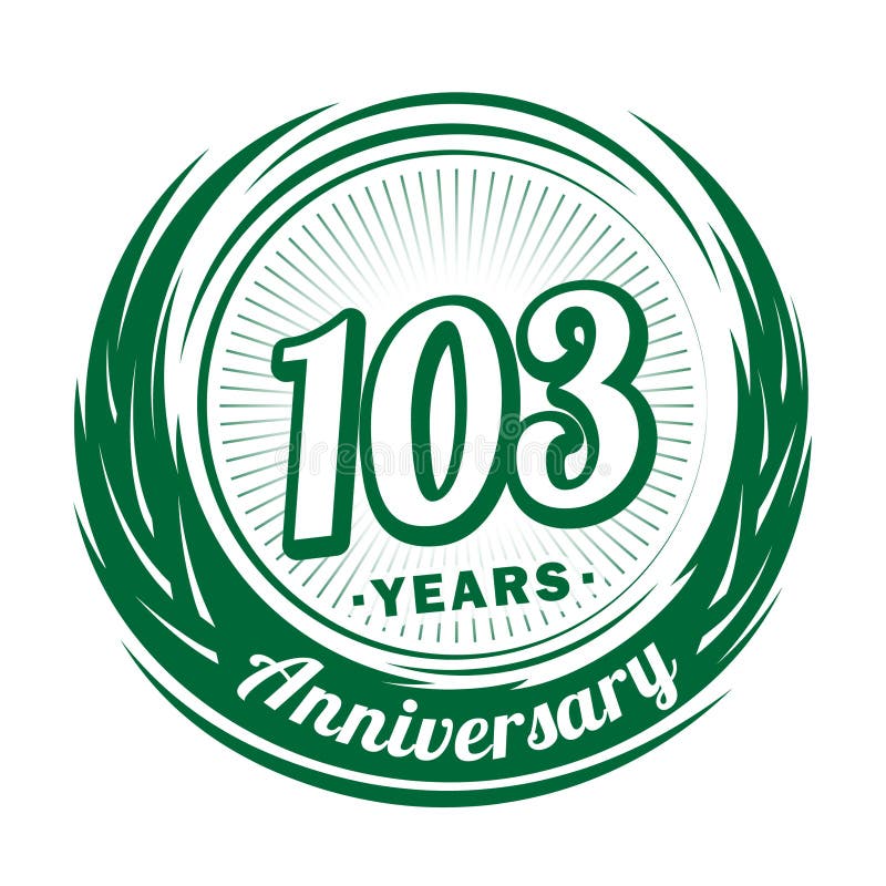 103 Years Anniversary. Elegant Anniversary Design. 103rd Logo. Stock ...