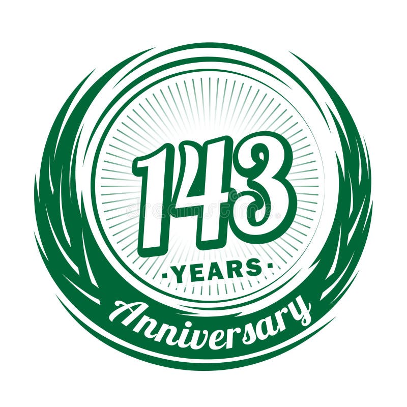 143 Years Anniversary. Elegant Anniversary Design. 143rd Logo. Stock ...
