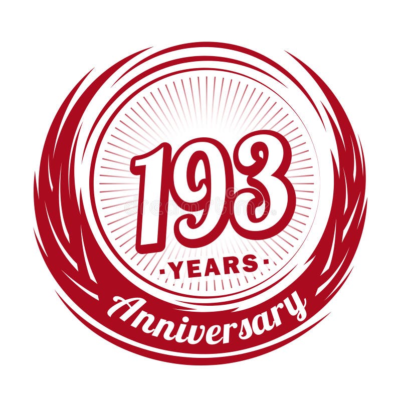 193 Years Anniversary. Elegant Anniversary Design. 193rd Logo. Stock ...