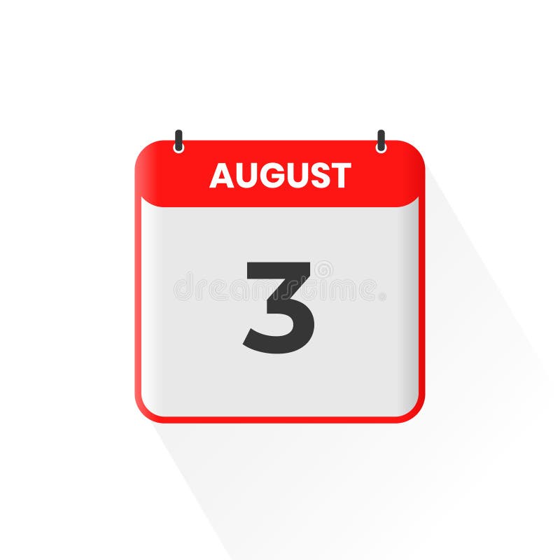 3rd August Calendar Icon. August 3 Calendar Date Month Icon Vector ...