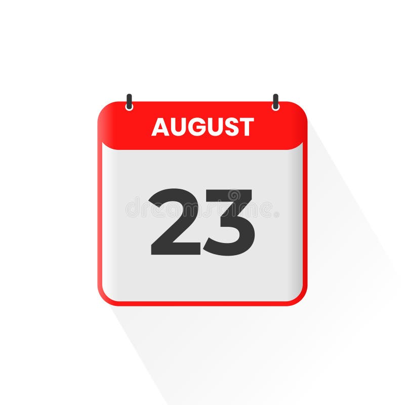 23rd August Calendar Icon. August 23 Calendar Date Month Icon Vector ...