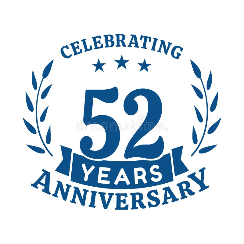 52 Years Anniversary Celebration Logotype. 52nd Anniversary Logo ...