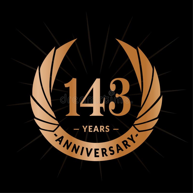 143 Years Anniversary Design Template. Elegant Anniversary Logo Design ...