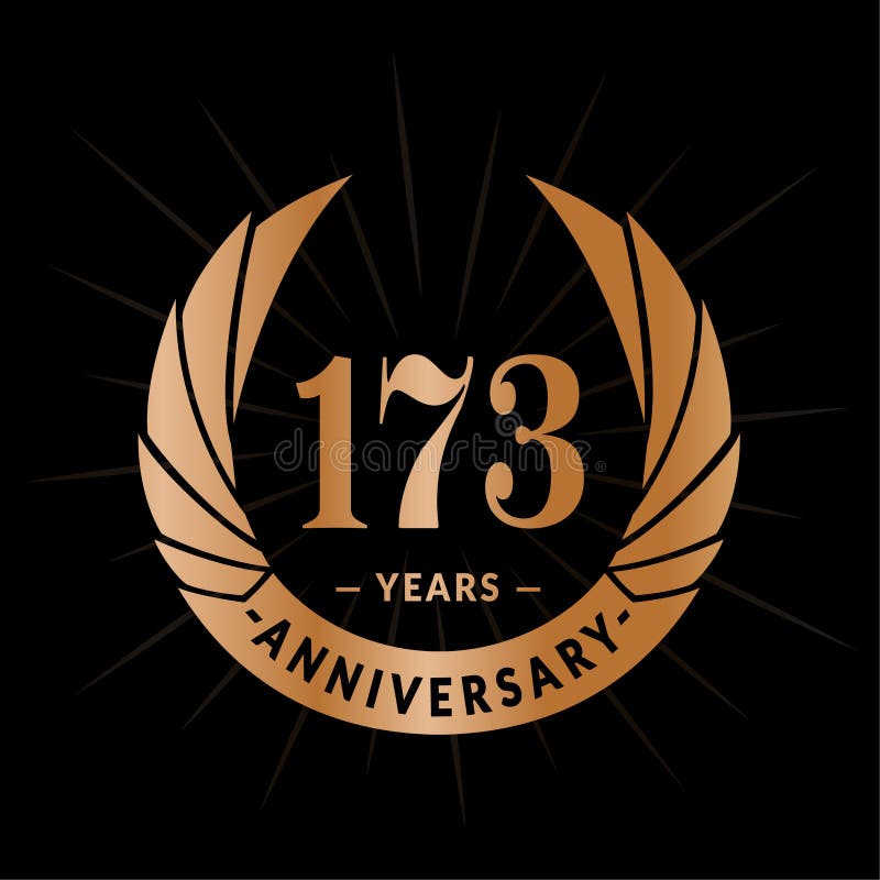173 Years Anniversary Design Template. Elegant Anniversary Logo Design ...