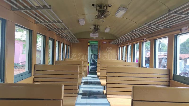 3rd Class Seat on the Train Moving. Inside an Empty Car of Retro ...