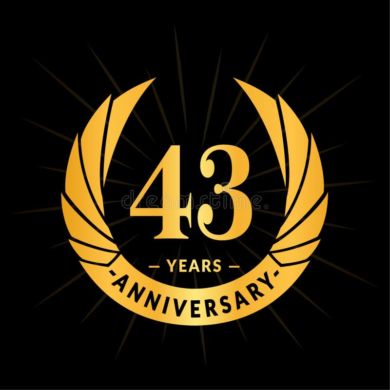 43 Years Anniversary Design Template. Elegant Anniversary Logo Design ...