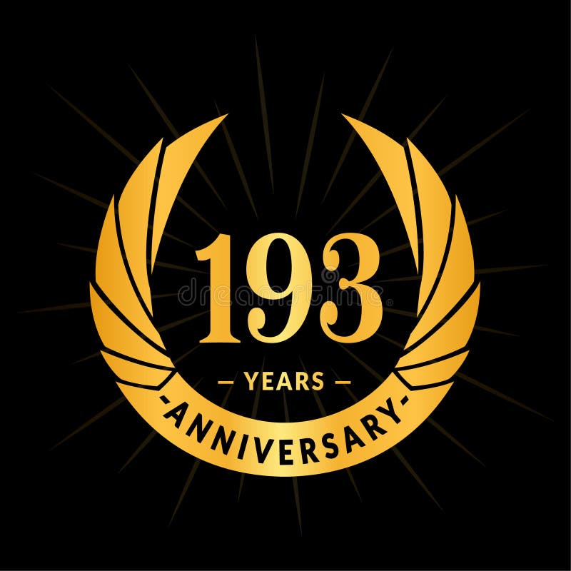 193 Years Anniversary Design Template. Elegant Anniversary Logo Design ...