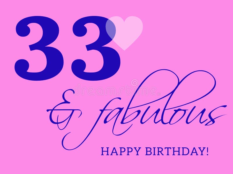 33rd Happy Birthday Card Illustration Stock Illustration - Illustration ...
