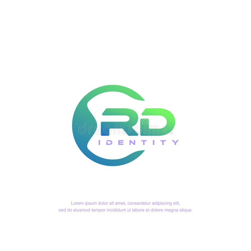 RD Initial Letter Circular Line Logo Template Vector with Gradient ...