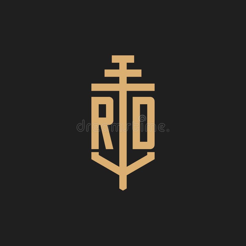 RD Initial Logo Monogram with Pillar Icon Design Vector Stock Vector ...