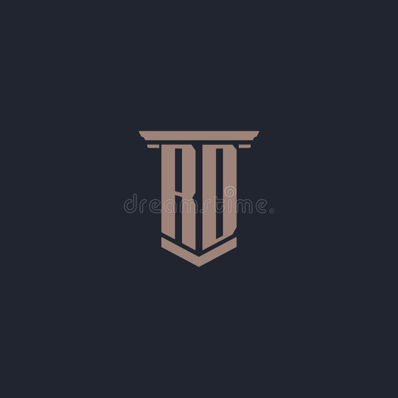 RD Initial Monogram Logo with Pillar Style Design Stock Vector ...