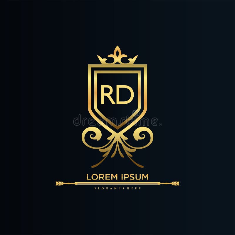 RD Letter Initial with Royal Template.elegant with Crown Logo Vector ...