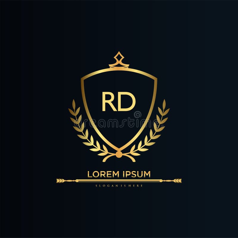 RD Letter Initial with Royal Template.elegant with Crown Logo Vector ...