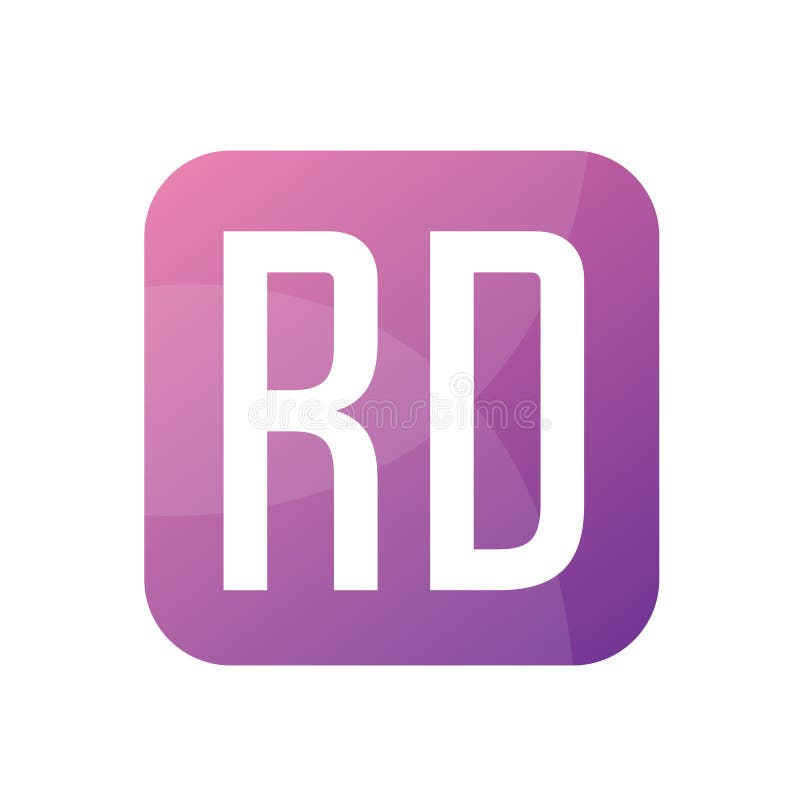 RD Letter Logo Design with Simple Style Stock Vector - Illustration of ...