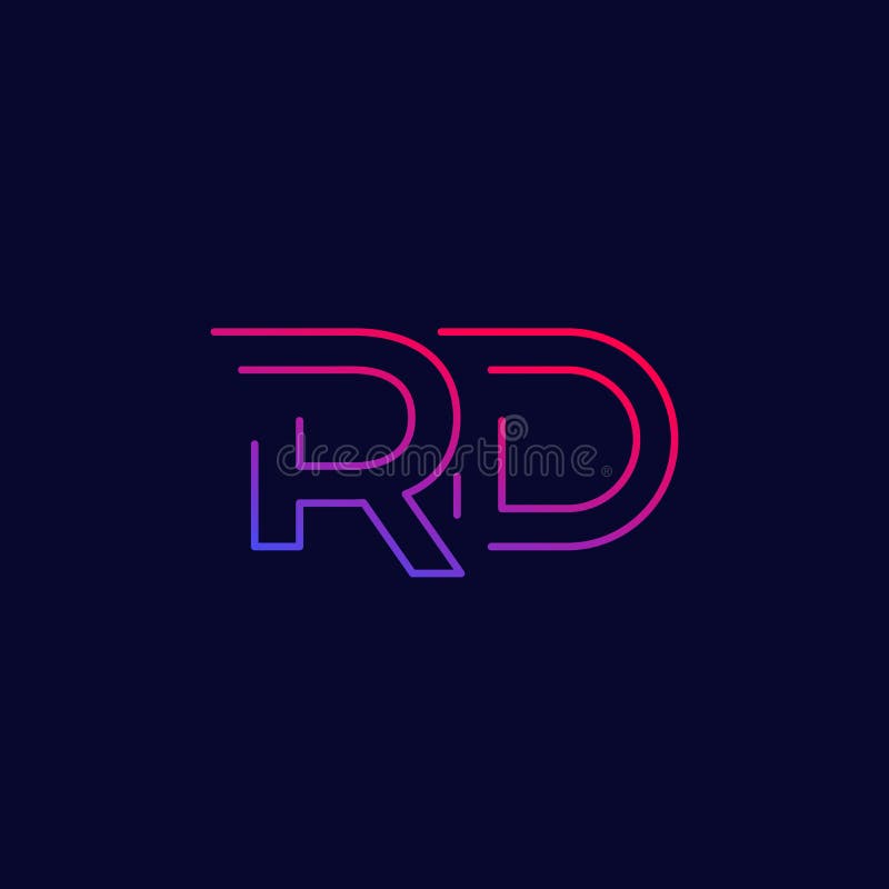 RD Letters Logo Design, Line Vector Stock Vector - Illustration of ...