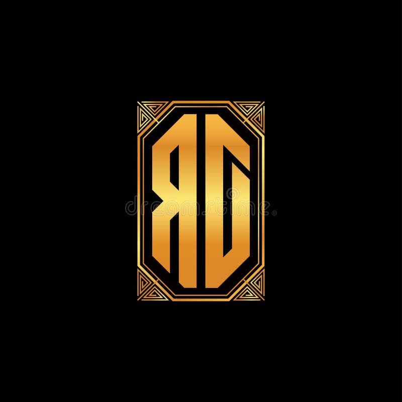 RD Logo Letter Geometric Golden Style Stock Vector - Illustration of ...