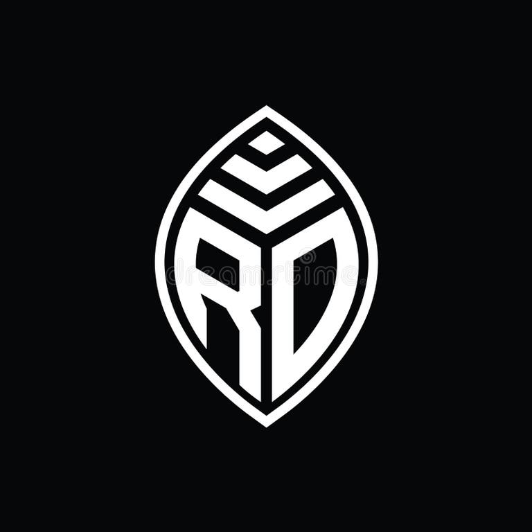 RD Logo Monogram Leaf Shape Isolated Outline Design Template Stock ...