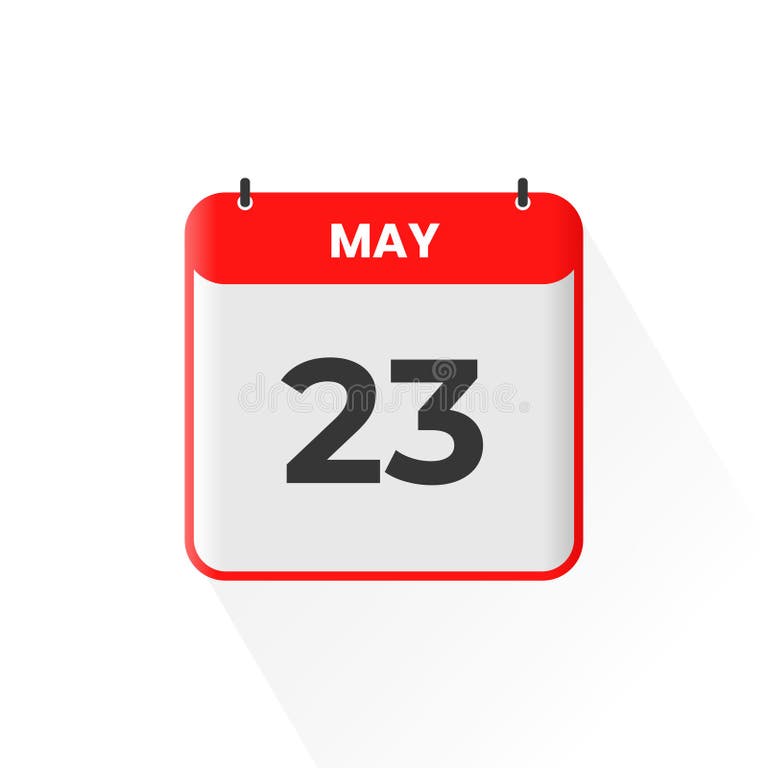 23rd May Calendar Icon. May 23 Calendar Date Month Icon Vector ...