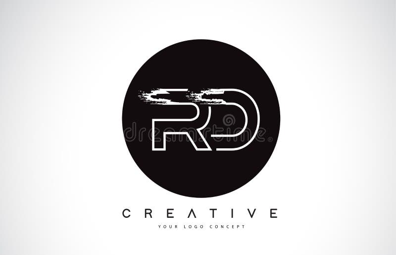 RD Modern Leter Logo Design with Black and White Monogram. Creative ...