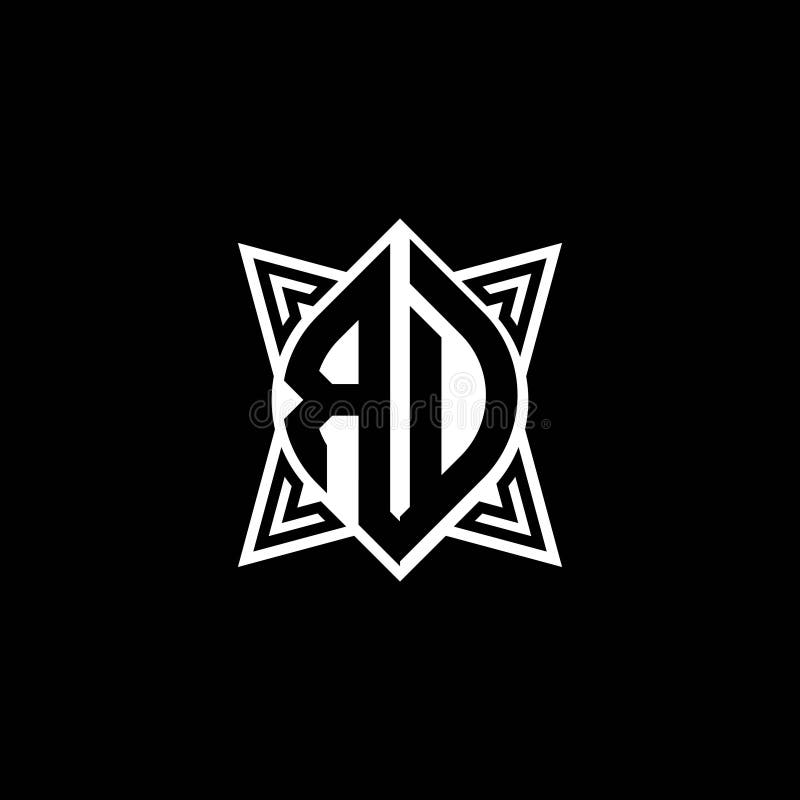 RD Monogram Letter Geometric Star Style Stock Vector - Illustration of ...