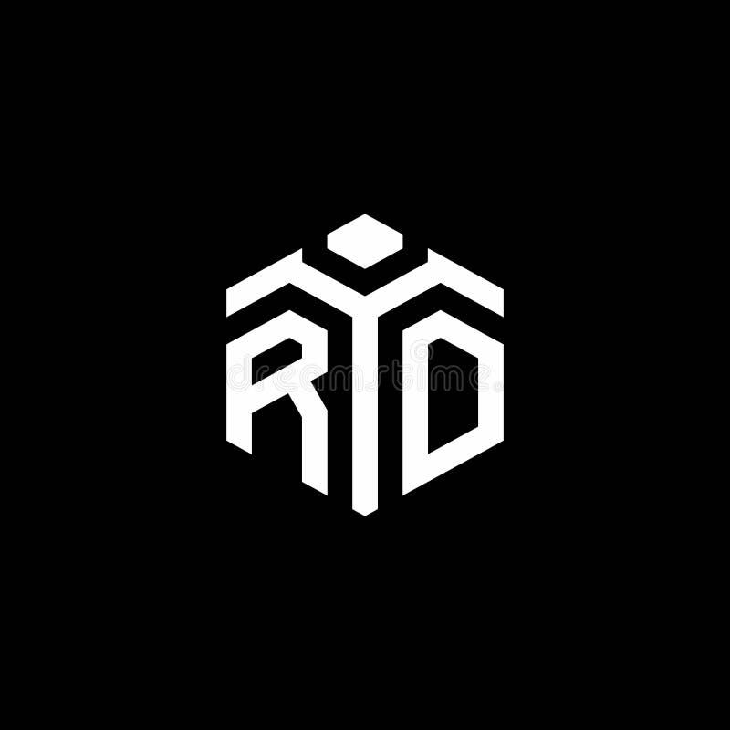 RD Monogram Logo with Abstract Hexagon Style Design Template Stock ...