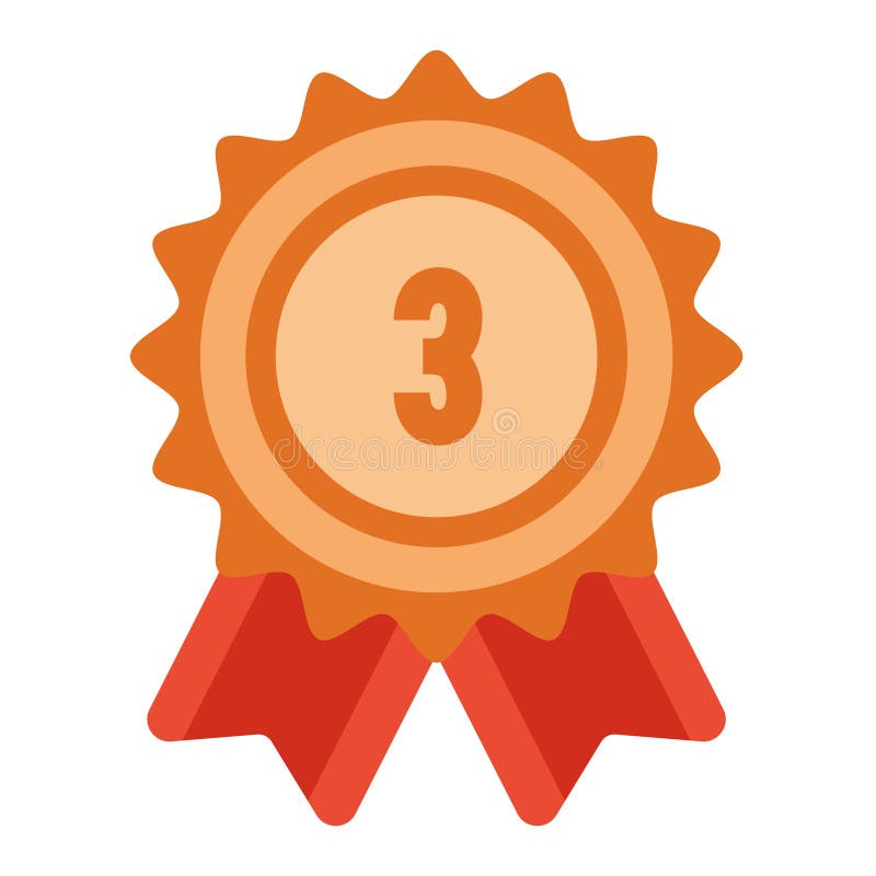 3rd place badge icon stock illustration. Illustration of vector - 364045274