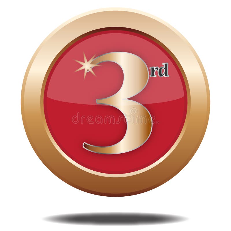 3rd Place Bronze Icon stock illustration. Illustration of symbol - 89774920