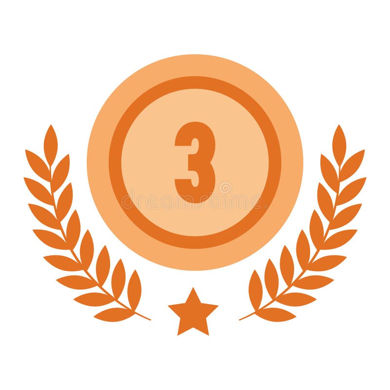 3rd place laurel icon stock vector. Illustration of success - 362434297