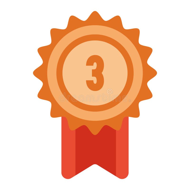 3rd place ribbon icon stock illustration. Illustration of achievement ...