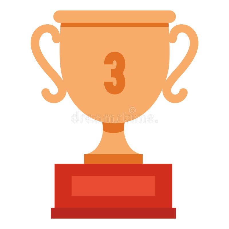 3rd place trophy icon stock illustration. Illustration of competition ...