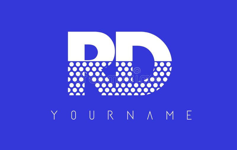 RD R D Dotted Letter Logo Design with Blue Background. Stock Vector ...