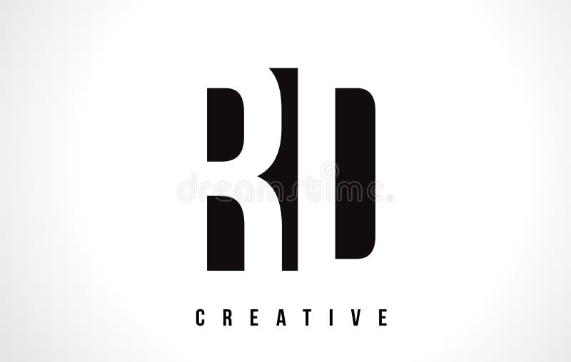 RD R D White Letter Logo Design with Black Square. Stock Vector ...