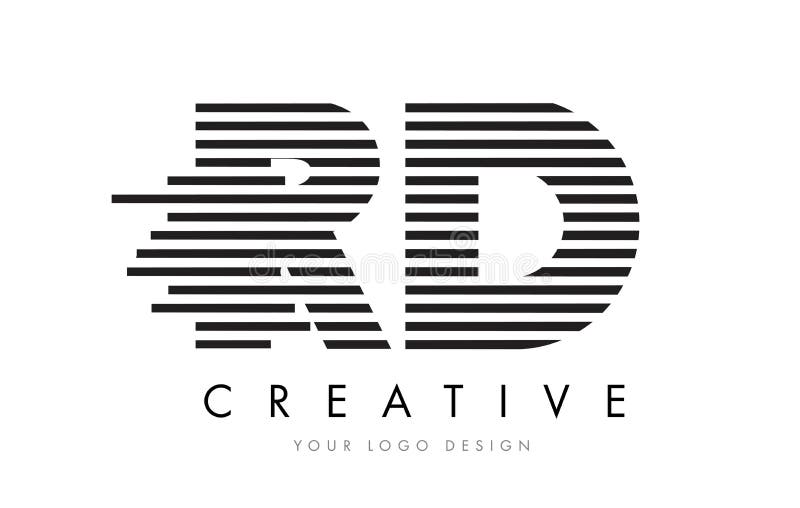 RD R D Zebra Letter Logo Design with Black and White Stripes Stock ...