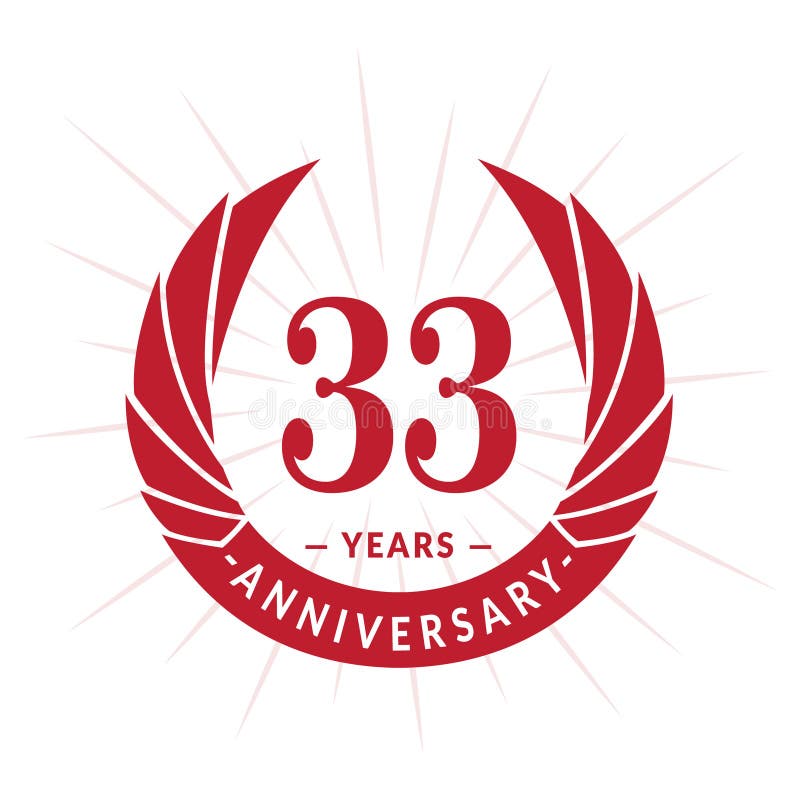 33 Years Anniversary Design Template. Elegant Anniversary Logo Design ...