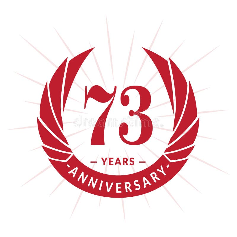 73 Years Anniversary Design Template. Elegant Anniversary Logo Design ...