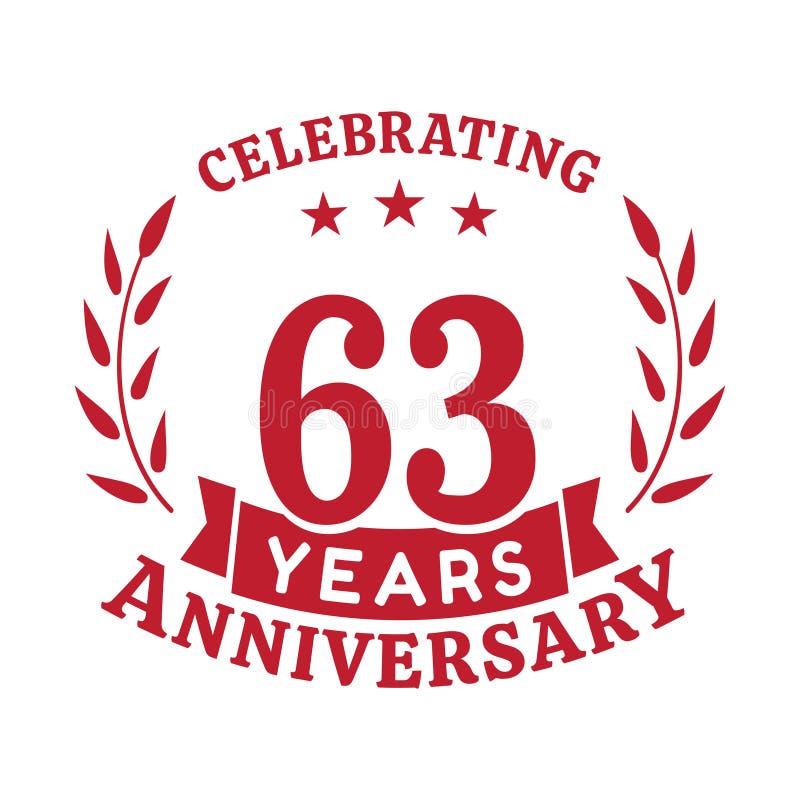 63 Years Anniversary Celebration Logotype. 63rd Anniversary Logo ...