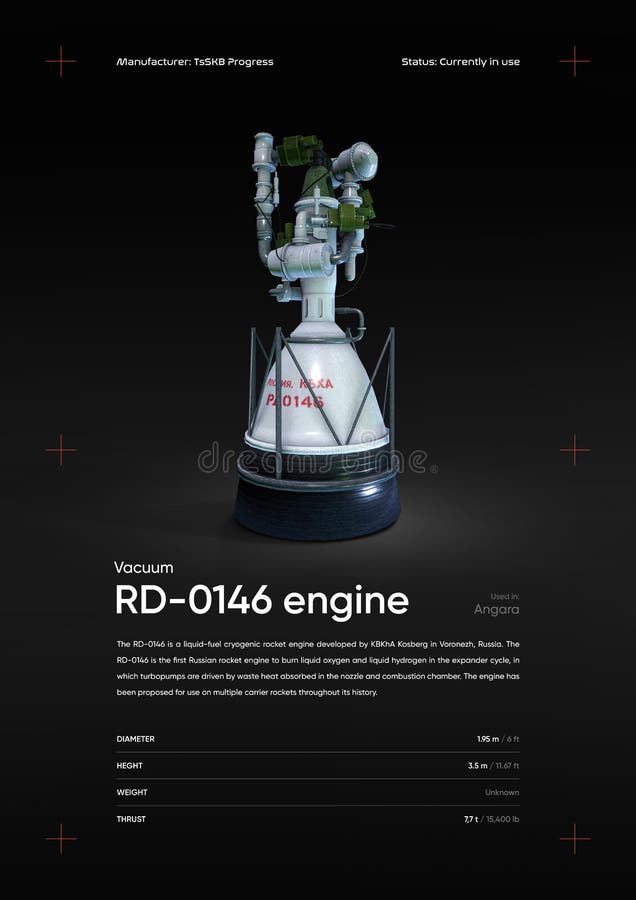 LE-9 Rocket Engine 3D Illustration Poster Stock Illustration ...