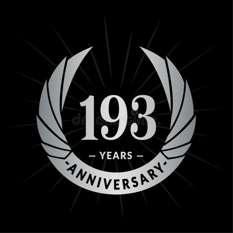193 Years Anniversary Design Template. Elegant Anniversary Logo Design ...