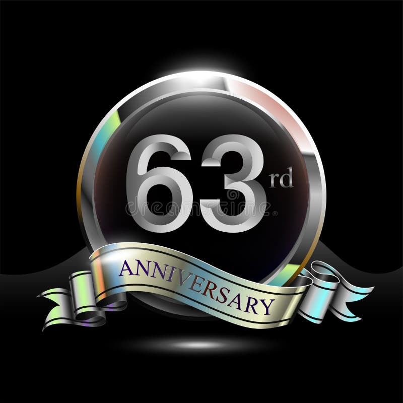 63rd Silver Anniversary Logo Stock Vector - Illustration of laurel ...