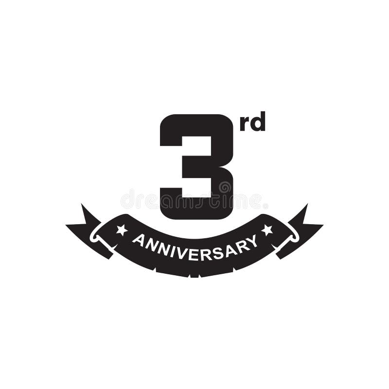 3rd Year Anniversary Emblem Logo Design Stock Vector - Illustration of ...
