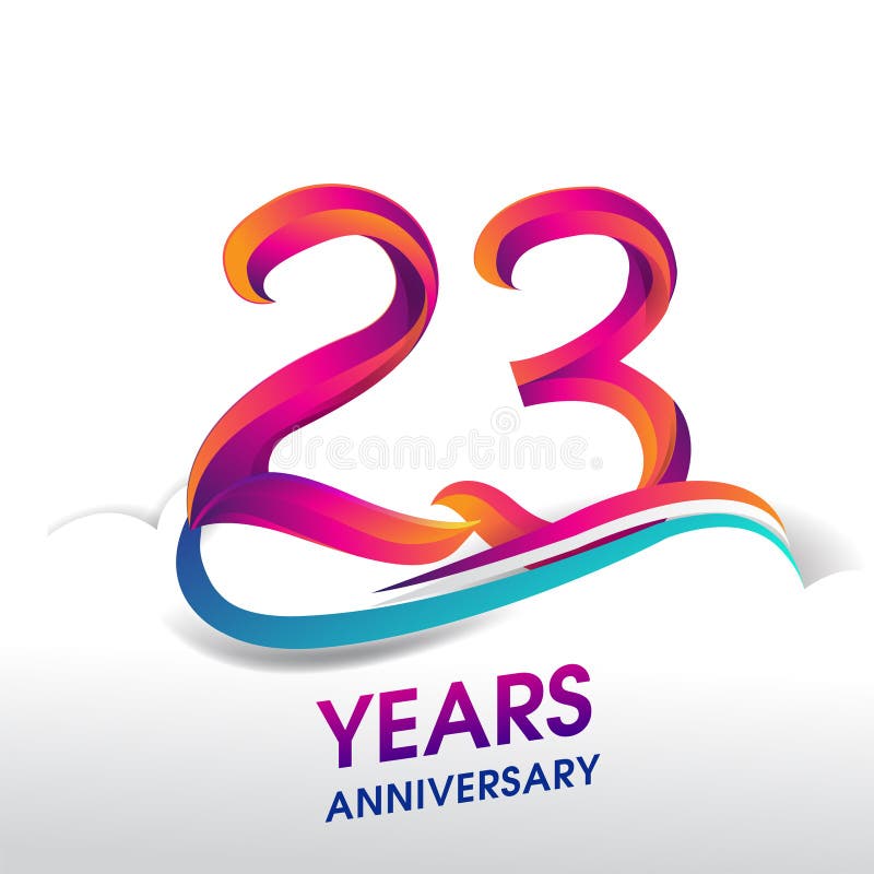 23rd Years Golden Anniversary Logo with Glowing Golden Colors Isolated ...
