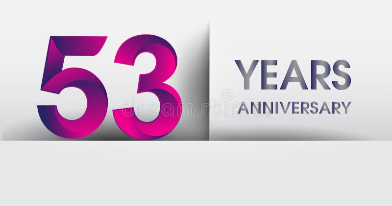 53rd Years Anniversary Logo with Colorful Geometric Background, Vector ...